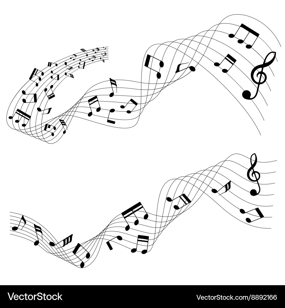 Two music chord styles flowing Royalty Free Vector Image