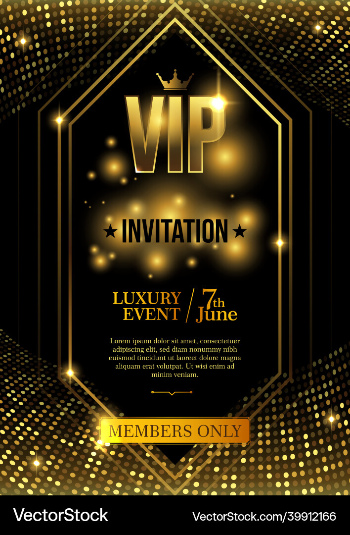 Vip invitation vertical poster Royalty Free Vector Image
