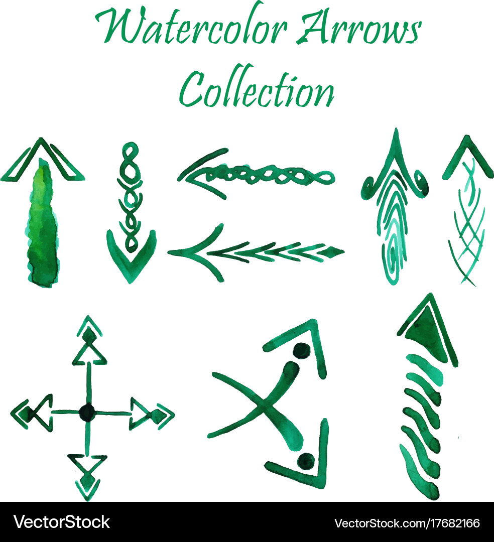 Watercolor arrows collection Royalty Free Vector Image