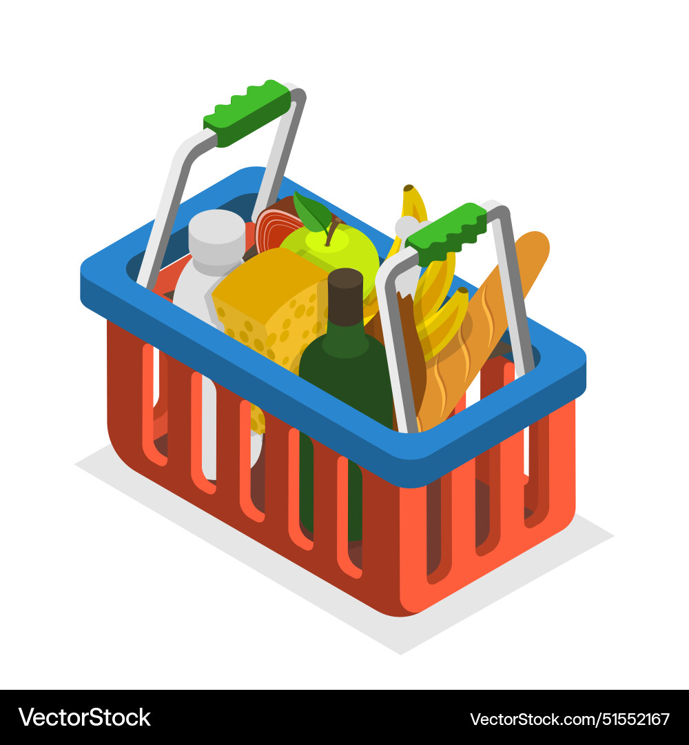 3d isometric flat of shopping bags Royalty Free Vector Image