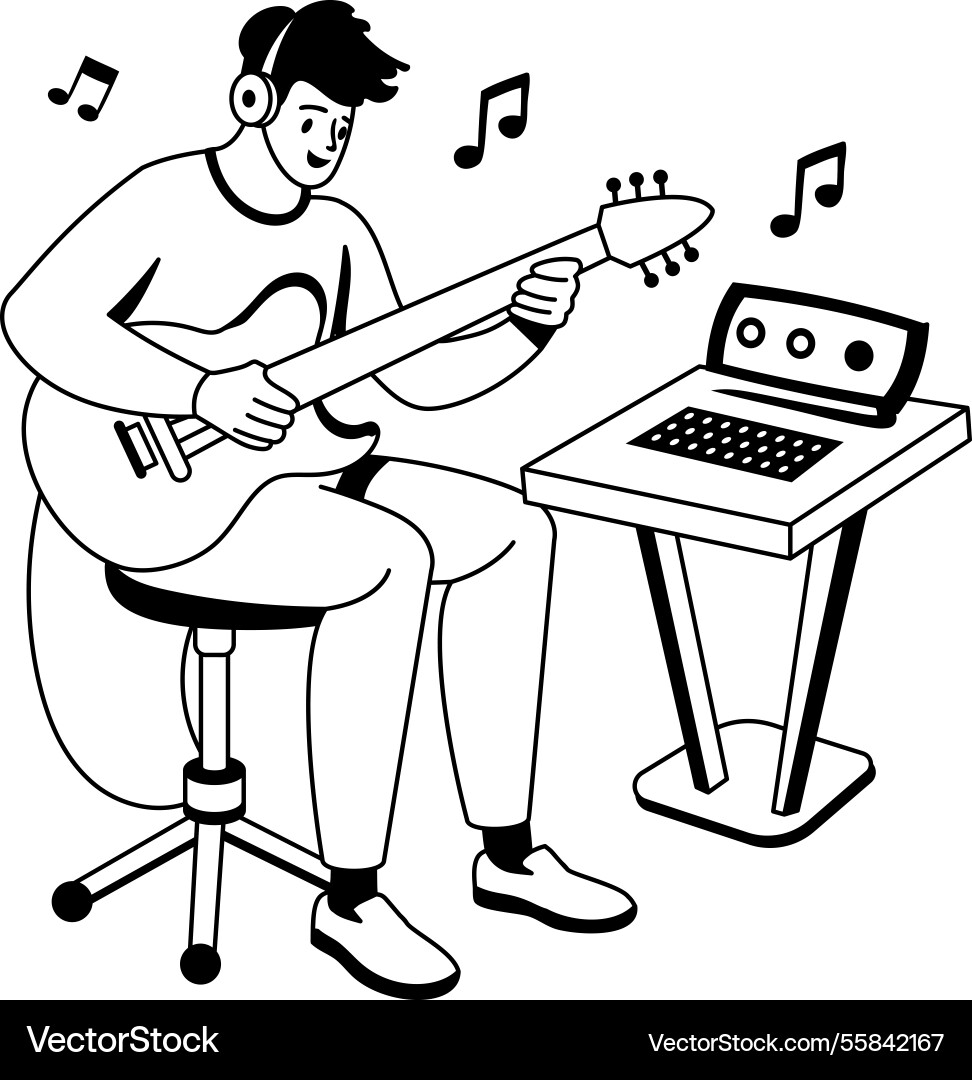 A glyph of music production Royalty Free Vector Image