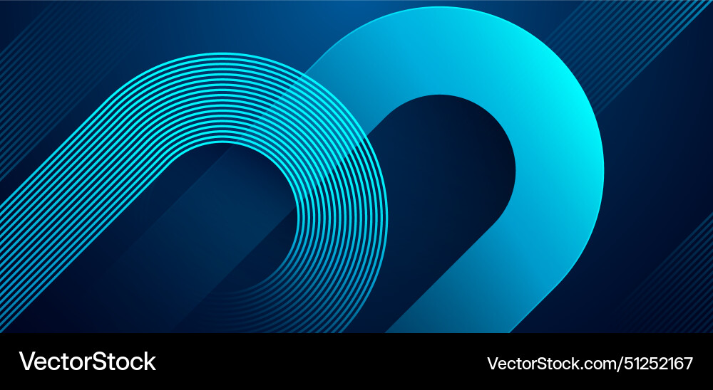 Abstract glowing geometric shape on dark blue Vector Image