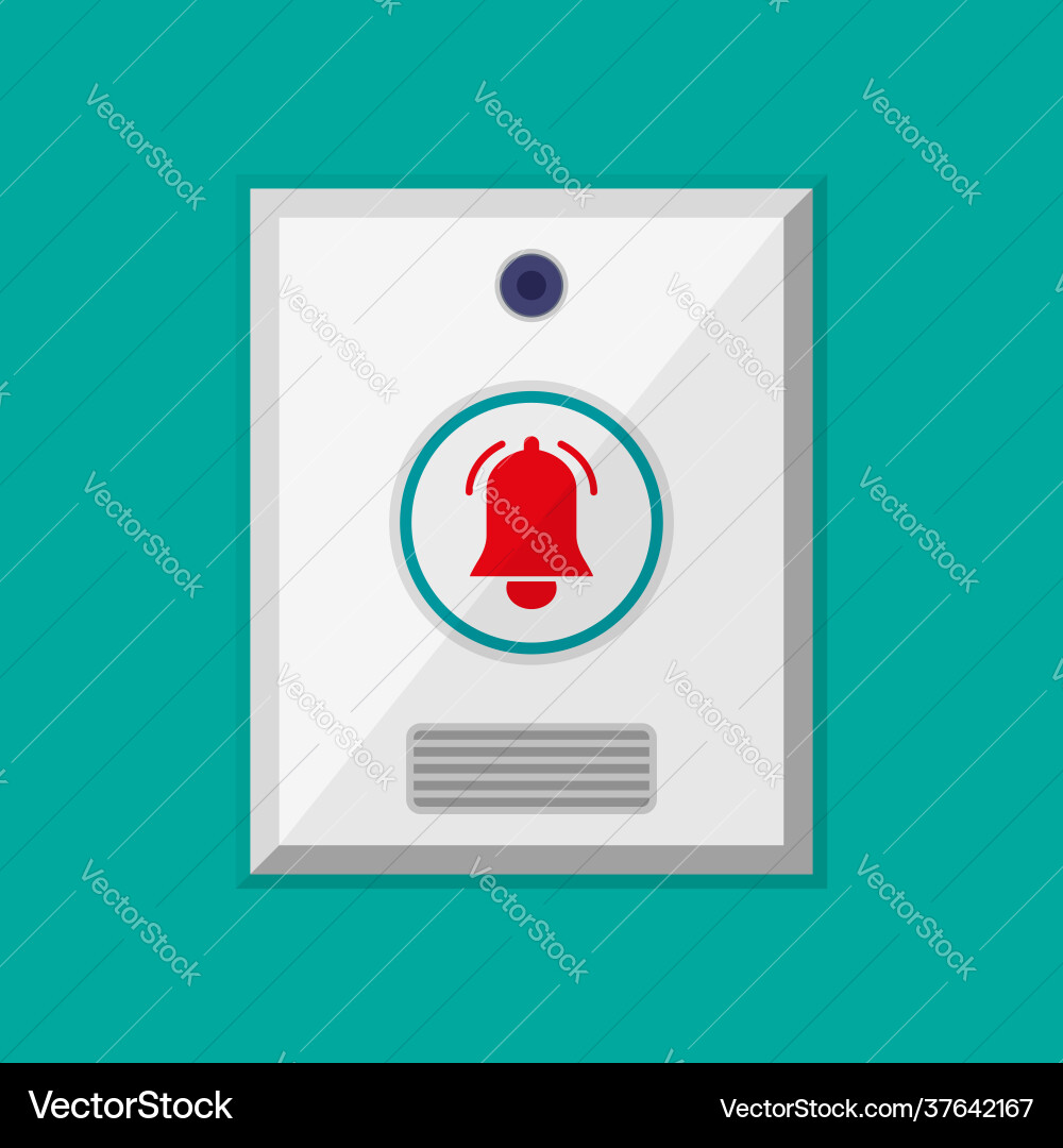 Bell door button doorbell with ring intercom Vector Image
