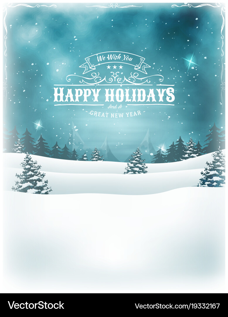 Christmas holidays landscape background Royalty Free Vector