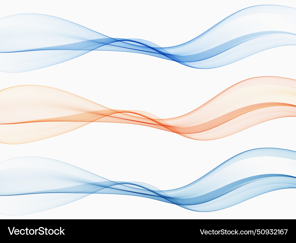 Collection of three abstract waves design element Vector Image