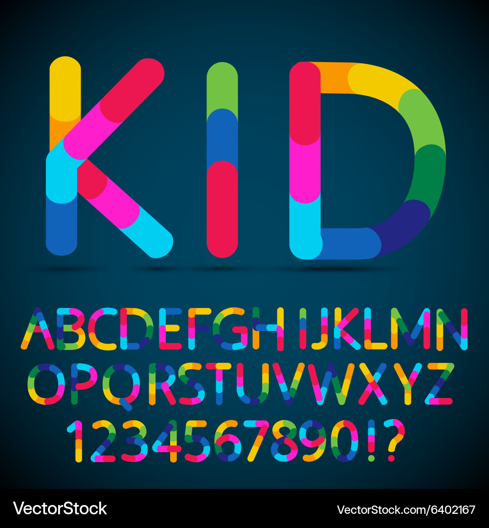 Color font Royalty Free Vector Image - VectorStock