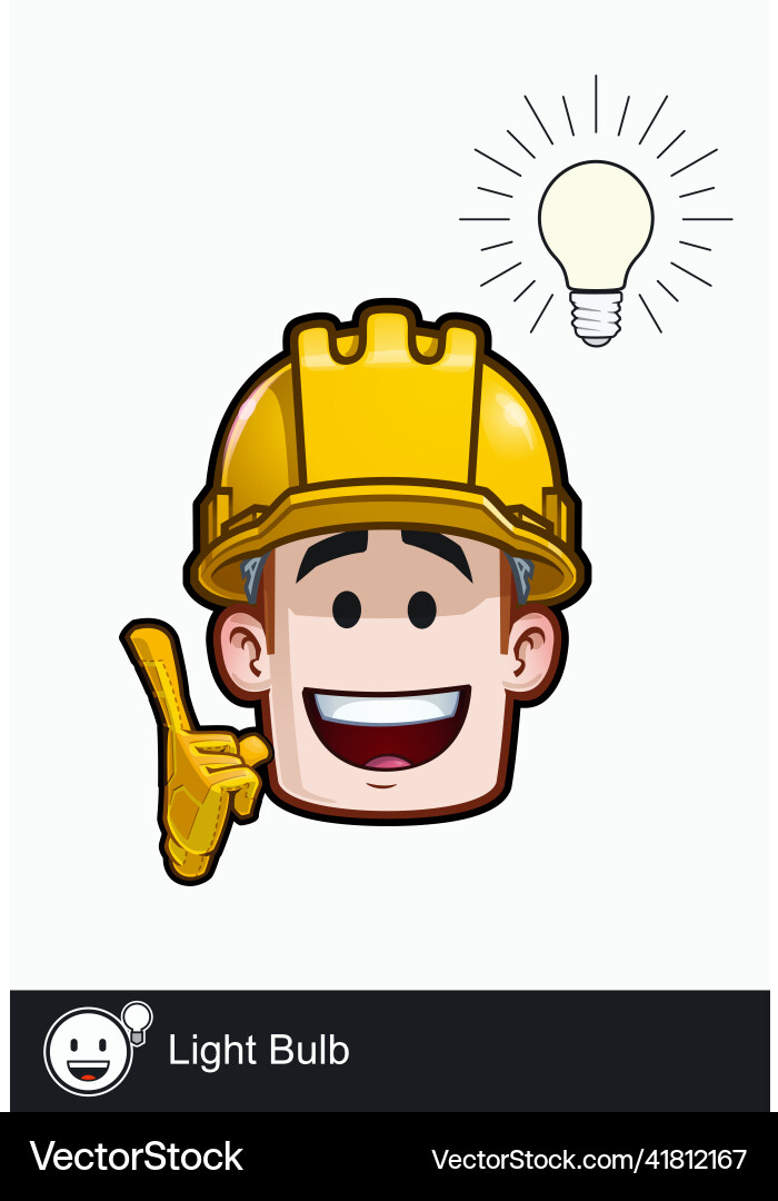 Construction worker - expressions light bulb Vector Image