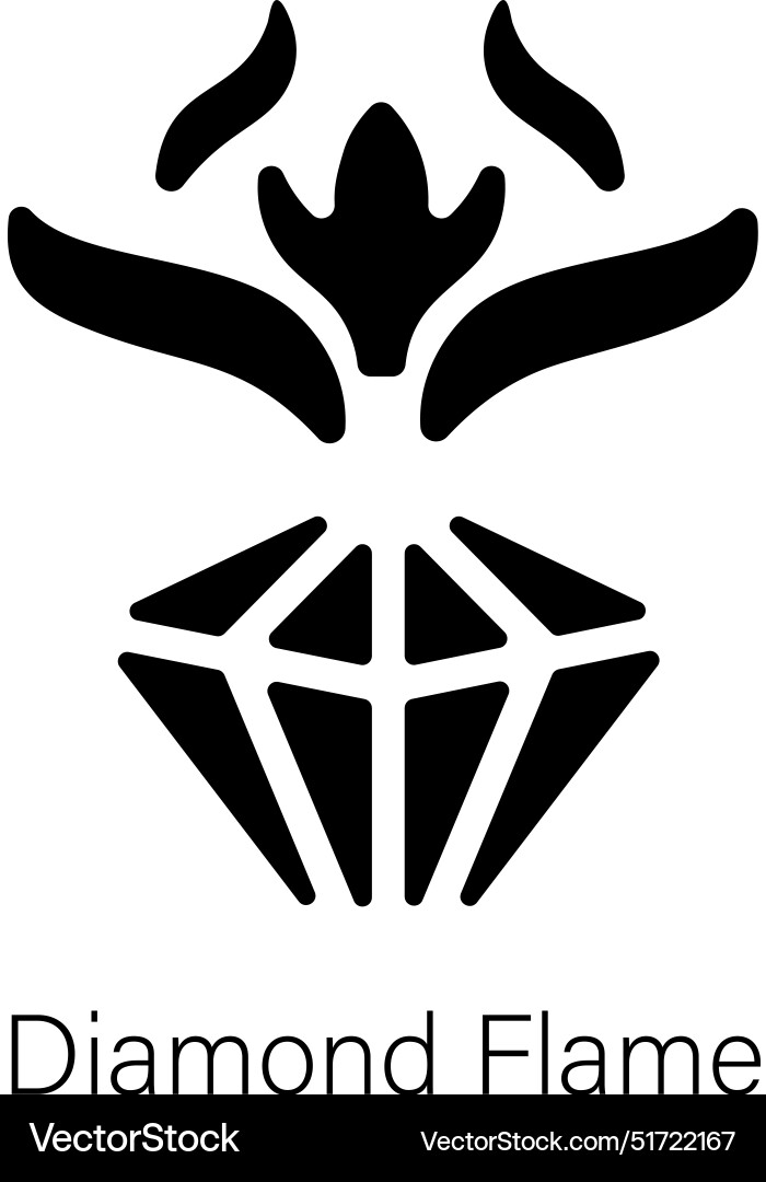 Diamond flame Royalty Free Vector Image - VectorStock