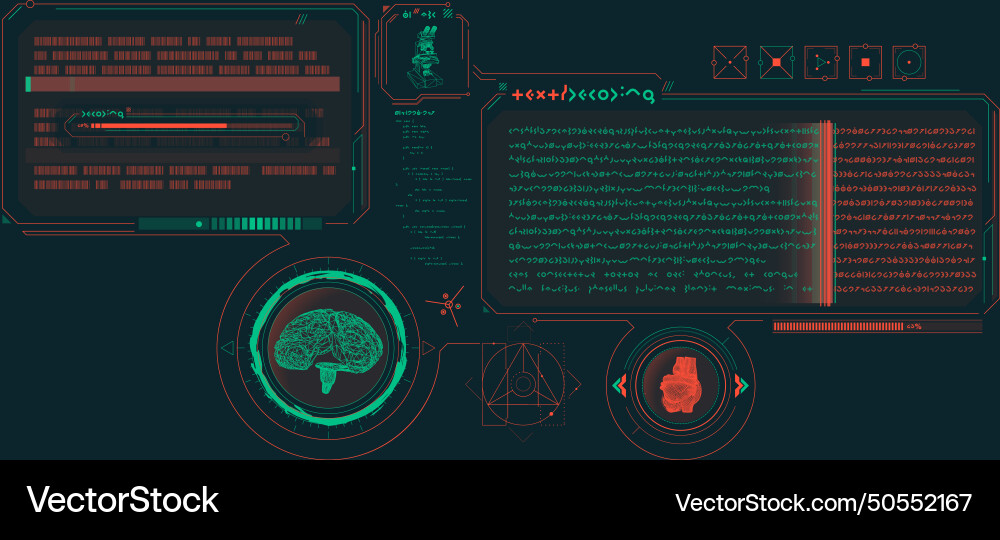 Exploration interface by sci-fi infographics Vector Image
