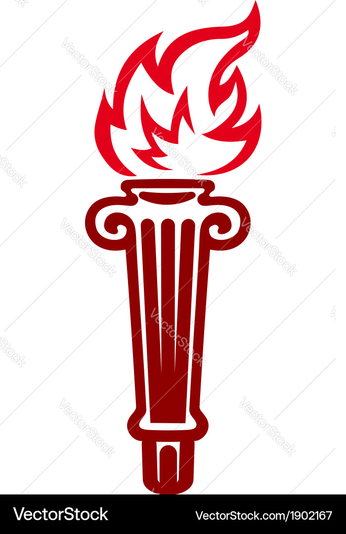 Flaming torch Royalty Free Vector Image - VectorStock
