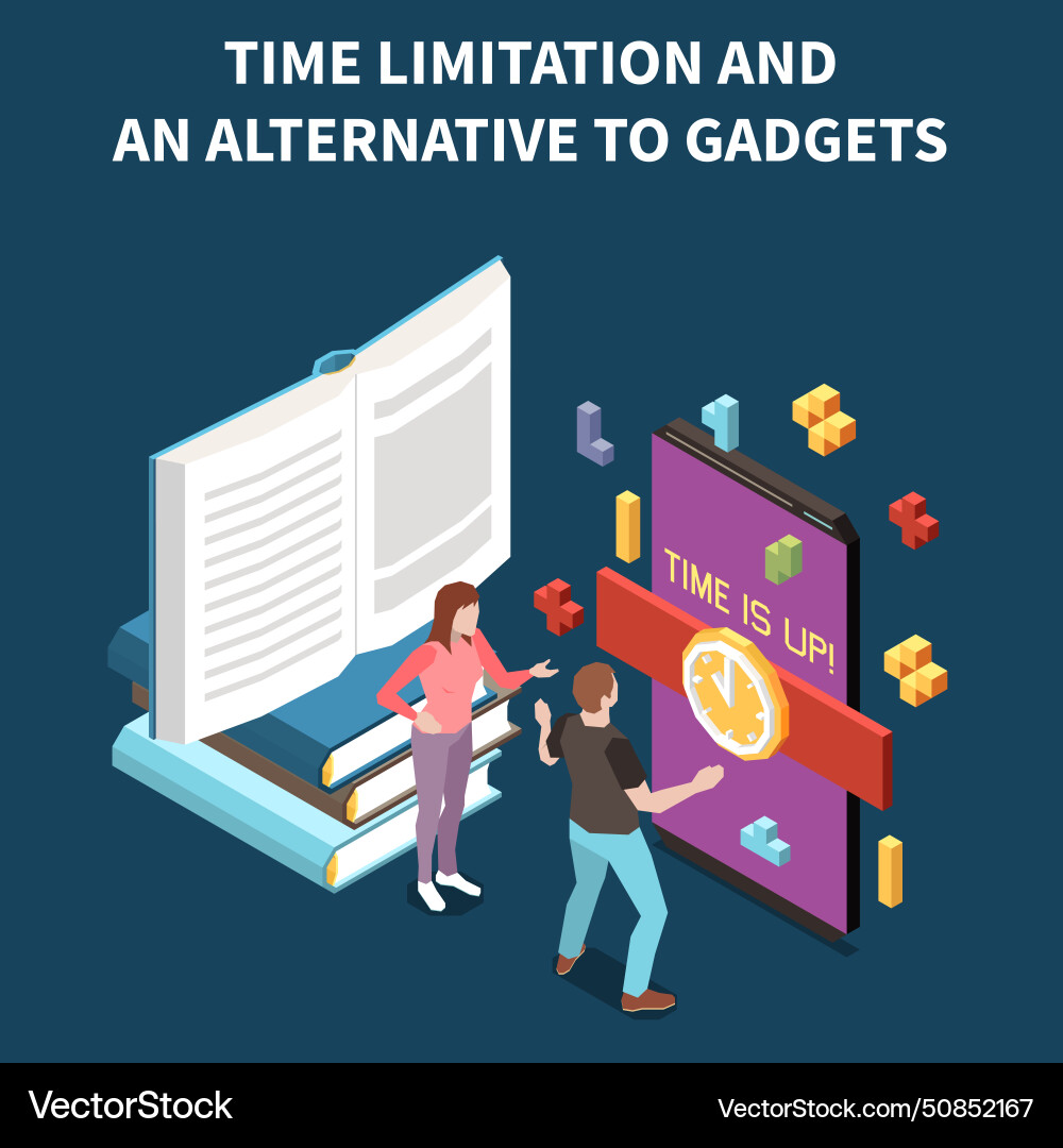 Gadget addiction isometric Royalty Free Vector Image Gadget addiction isometric Royalty Free Vector Image