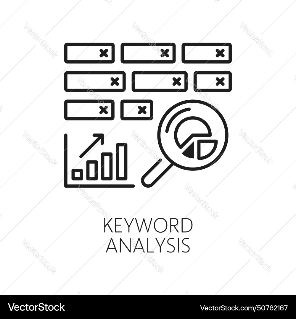 Keyword analysis web audit isolated icon Vector Image