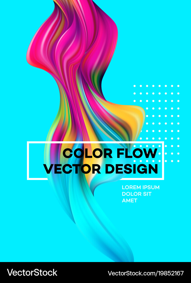 Modern colorful flow poster wave liquid shape Vector Image
