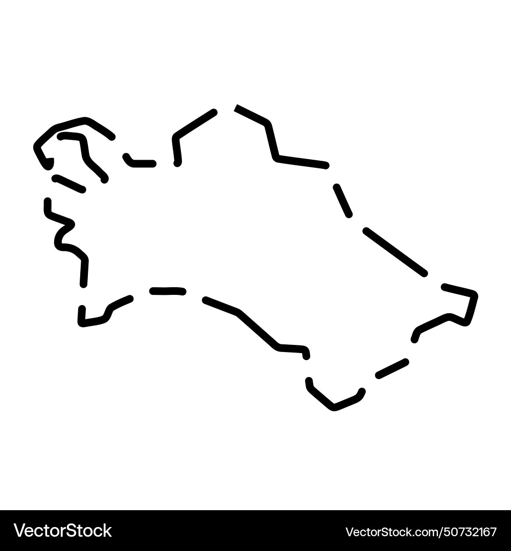 Turkmenistan Simplified Broken Outline Map Vector Image