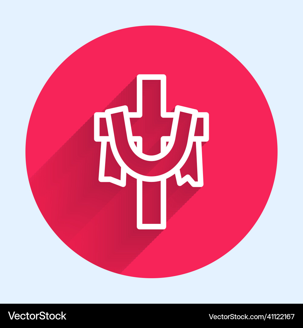 White Line Christian Cross Icon Royalty Free Vector Image