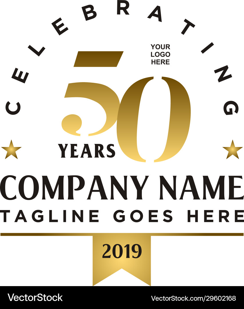 50th Anniversary Celebration Logo Royalty Free Vector Image