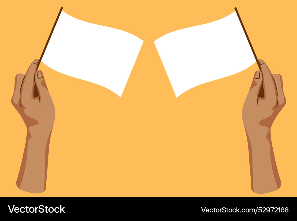 Blank flag in hand surrender Royalty Free Vector Image