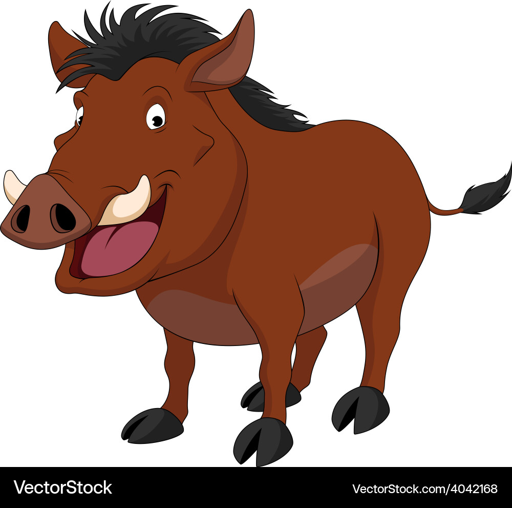 Cheerful warthog Royalty Free Vector Image - VectorStock
