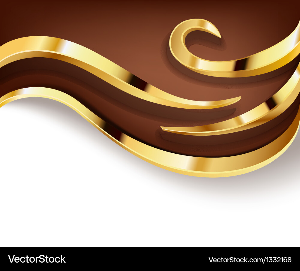 Golden Chocolate Swirls Background Royalty Free Vector Image