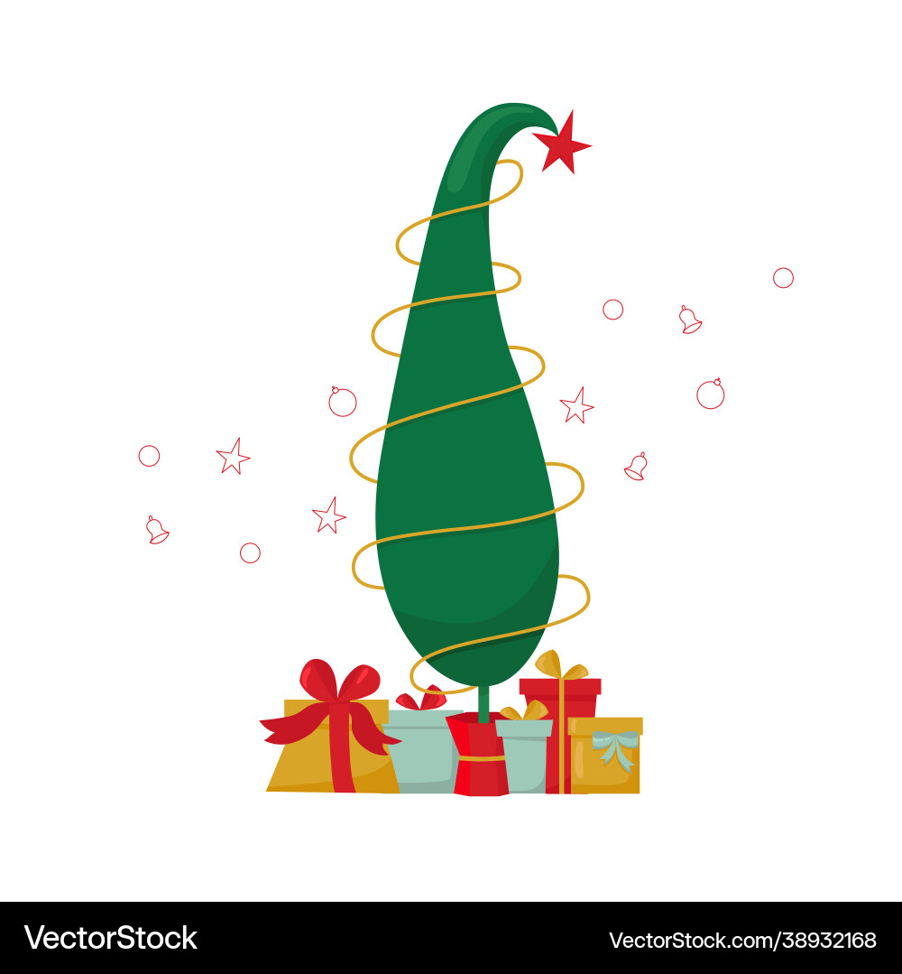 Grinch Christmas Tree Gift Boxes Royalty Free Vector Image