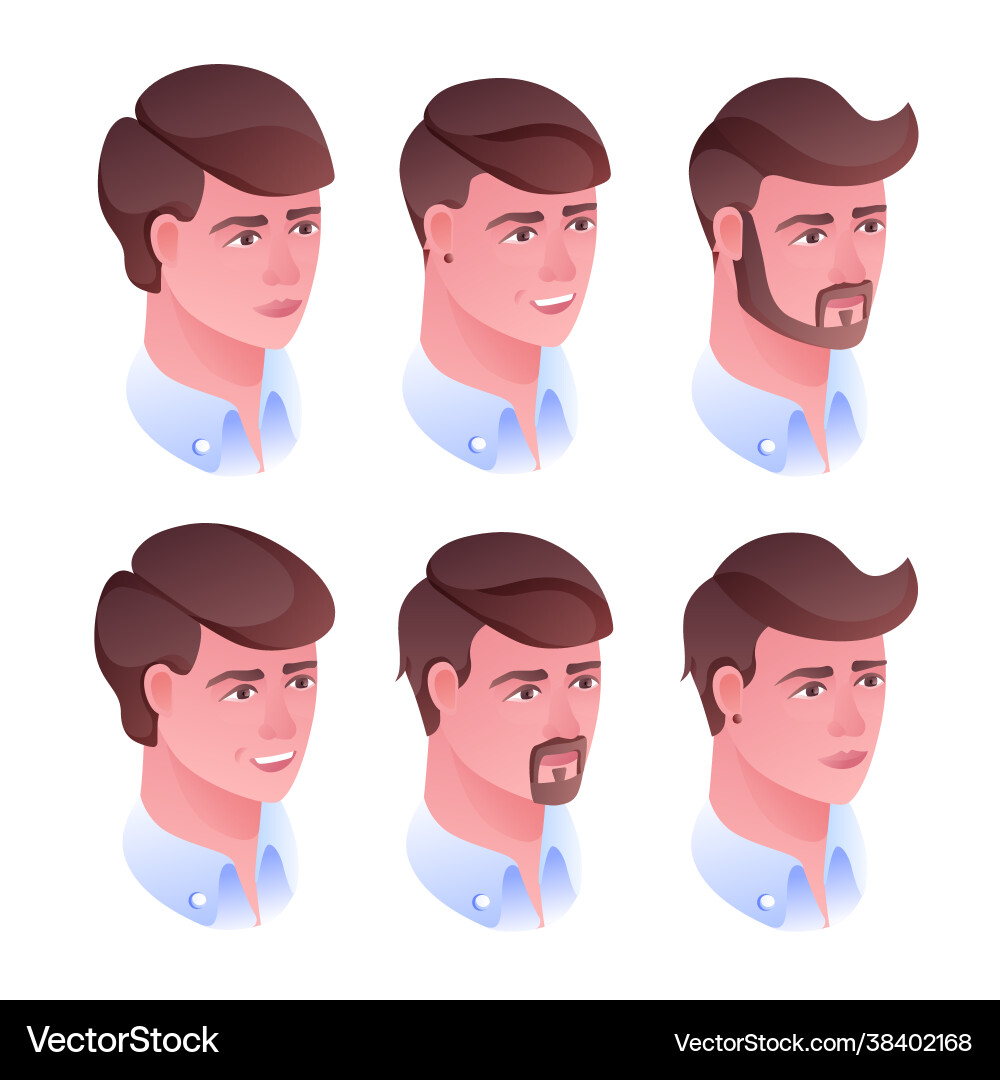 Man head hairstyle Royalty Free Vector Image - VectorStock