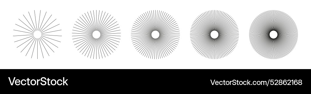 Radial circle lines circular elements Royalty Free Vector