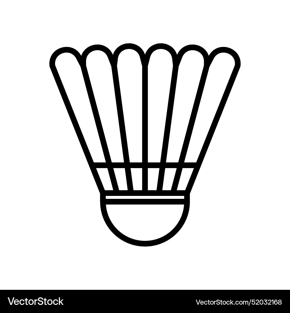 Shuttlecock icon linear logo mark in black Vector Image
