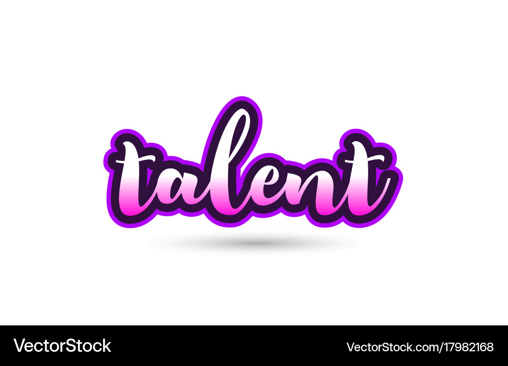 Talent calligraphic pink font text logo icon Vector Image