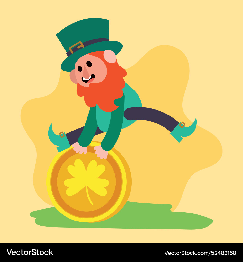 Traditional irish elf cartoon Royalty Free Vector Image