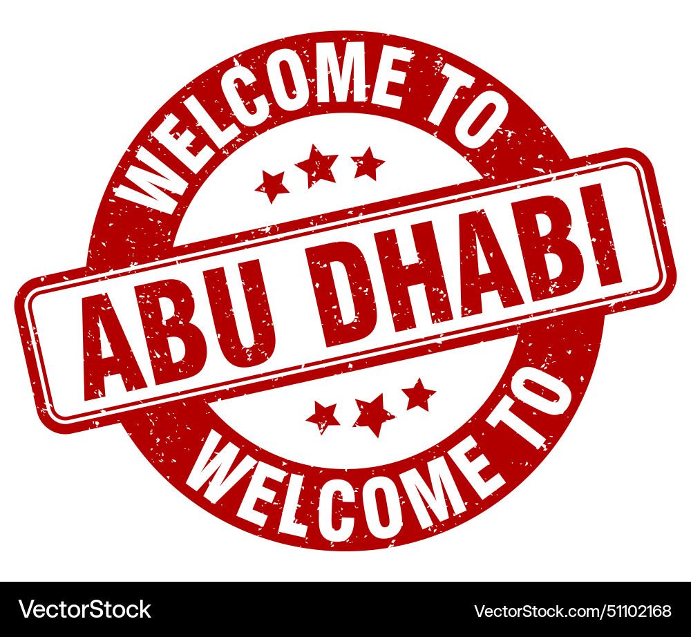 Welcome to abu dhabi stamp round sign Royalty Free Vector