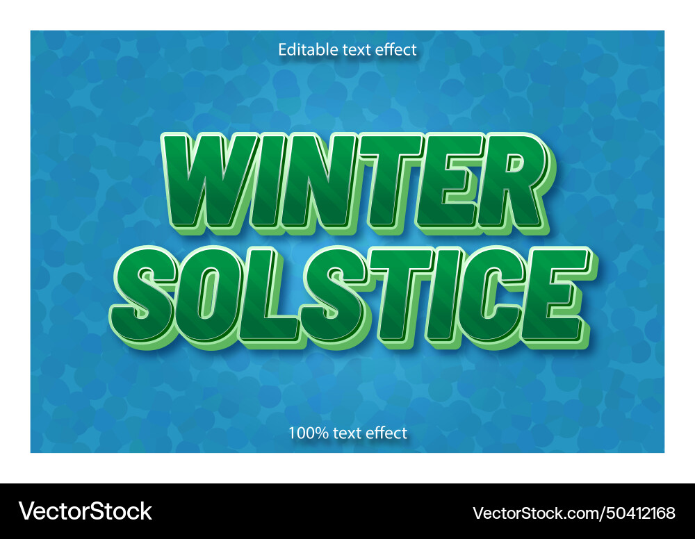 Winter solstice editable text effect cartoon style