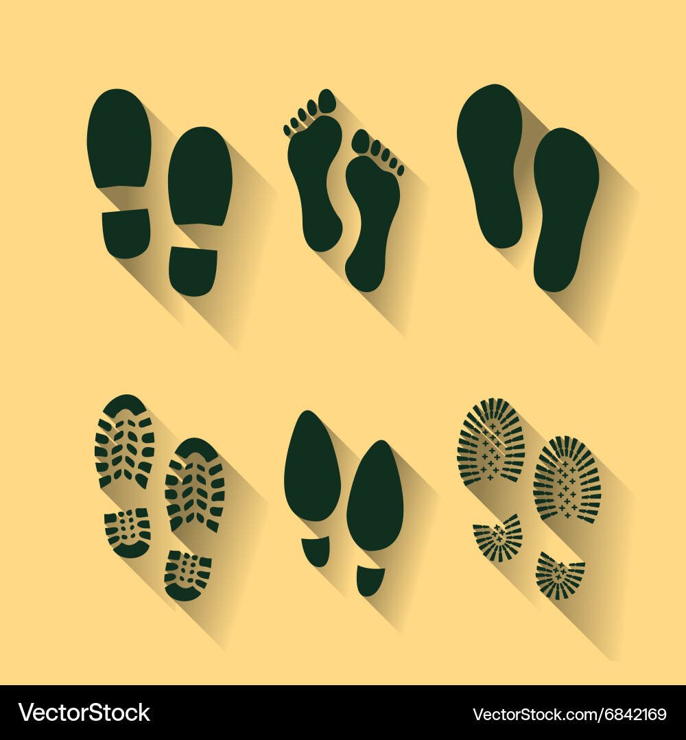 Footprint Set Royalty Free Vector Image - VectorStock