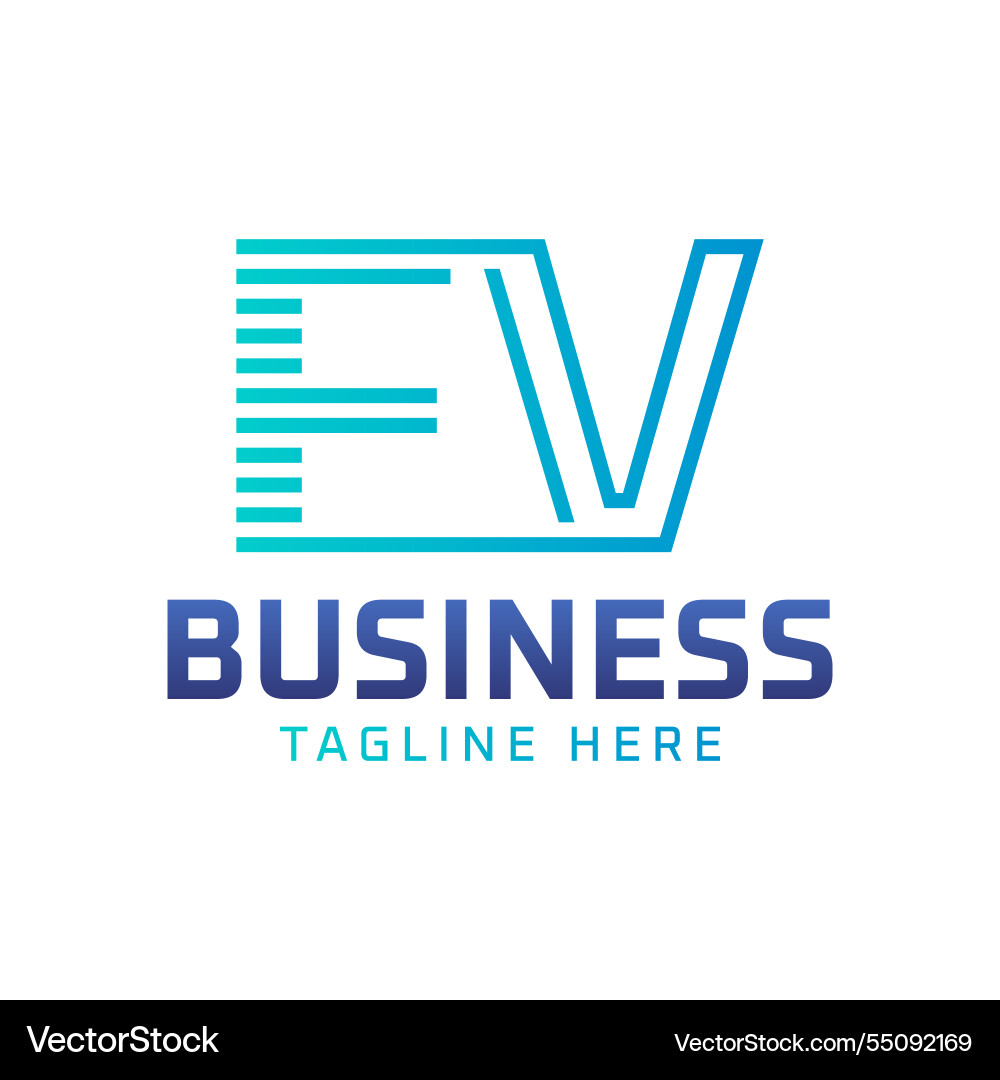 Fv logo design sleek modern letter Royalty Free Vector Image