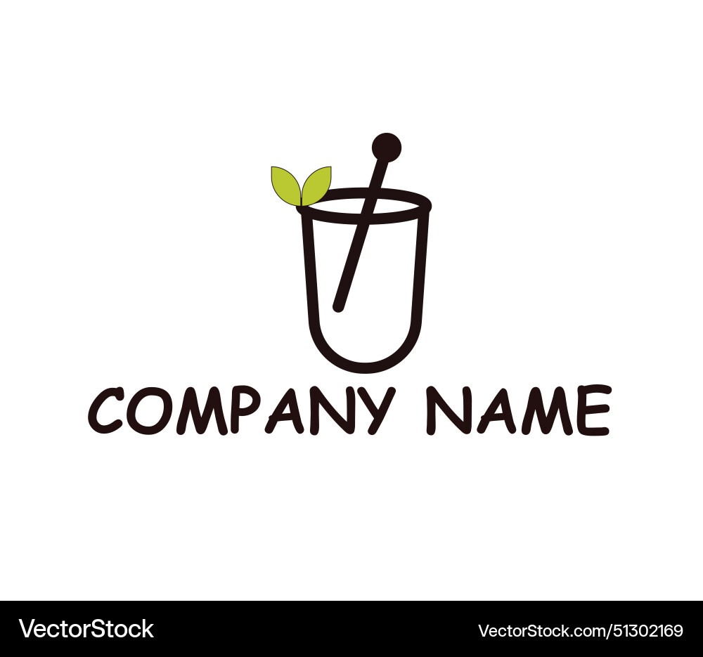Healthy drink and beverage logo design Royalty Free Vector
