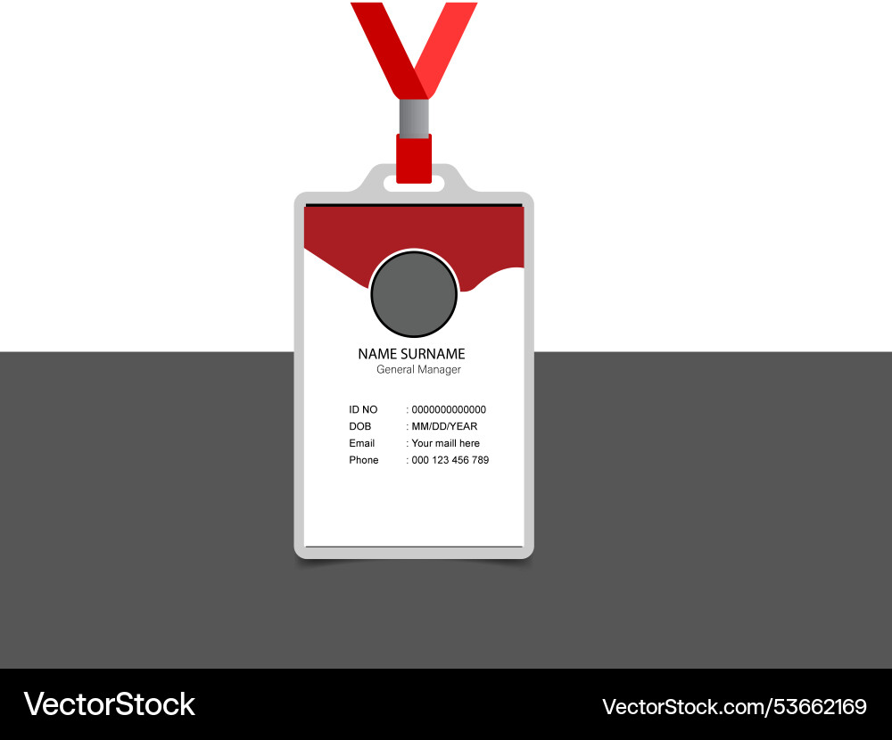 Id card corporate identity employee access badge Vector Image