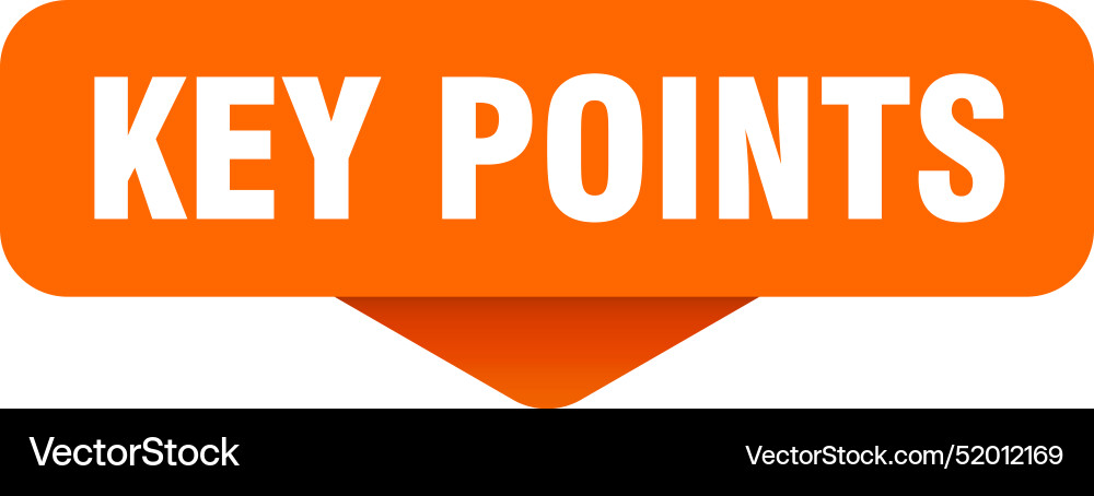Key points sticker sign on transparent Royalty Free Vector