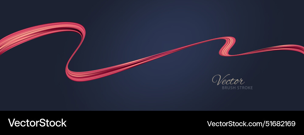 Red flow wave paint brush stroke design Royalty Free Vector