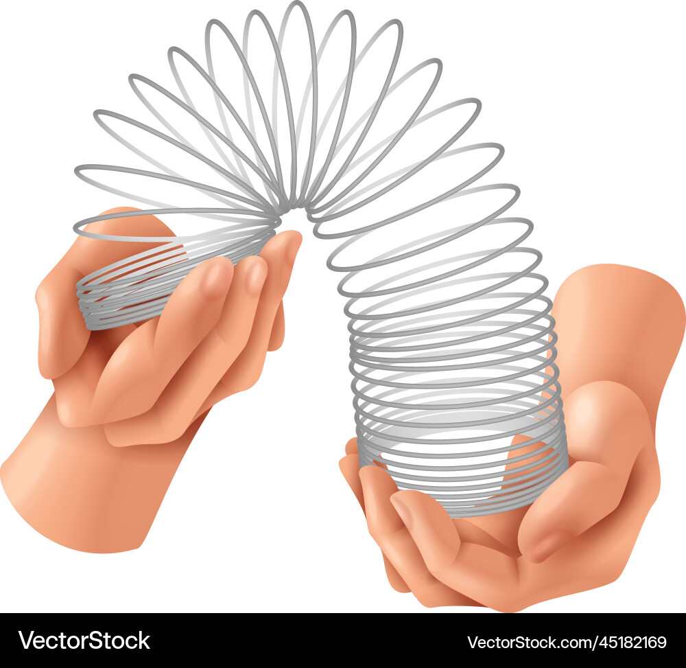 Spring toy hand composition Royalty Free Vector Image