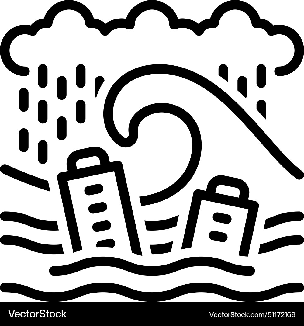 Tsunami Royalty Free Vector Image - VectorStock