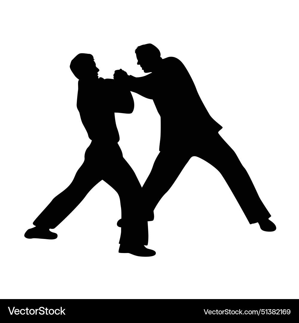 Two men fighting people conflict problem Vector Image