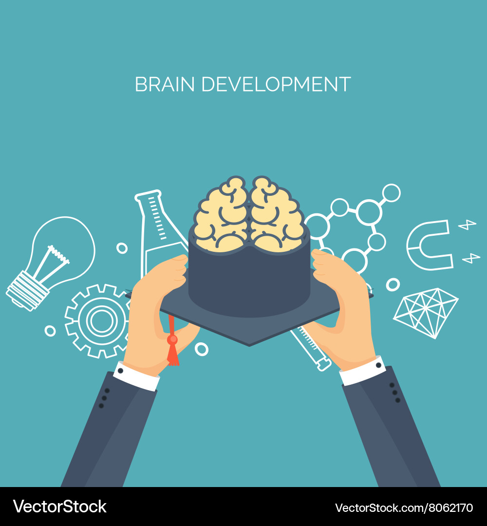 Academic Brain Cap Study Royalty Free Vector Image