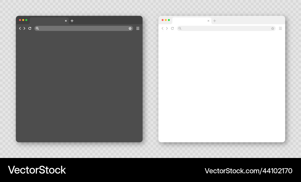 Blank web browser window with tab toolbar Vector Image