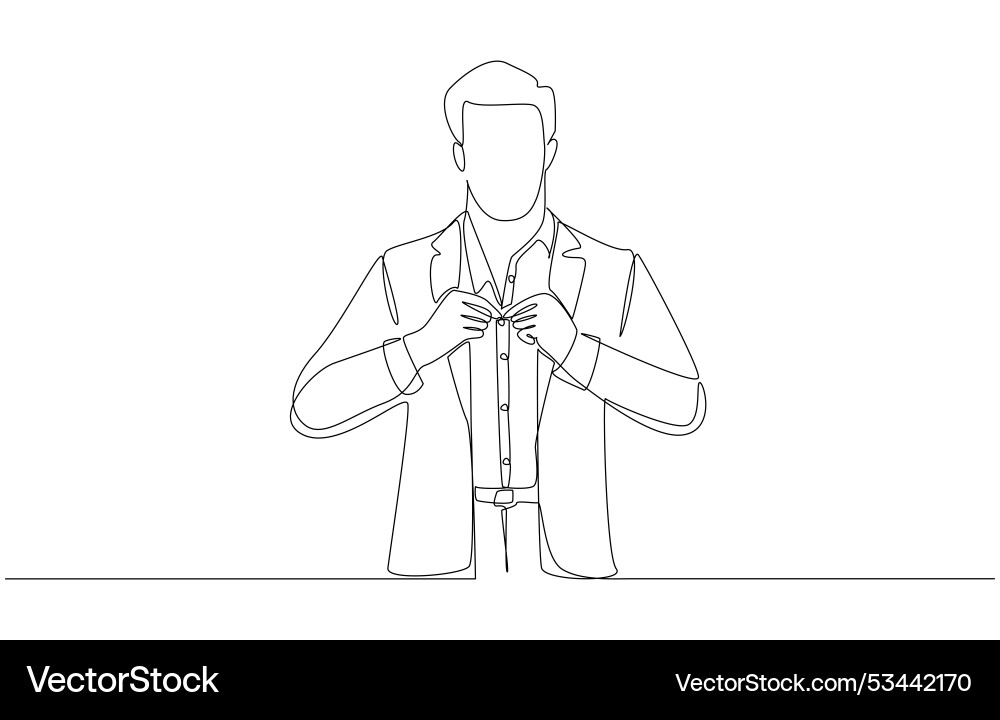Businessman buttoning his shirt wrong Royalty Free Vector