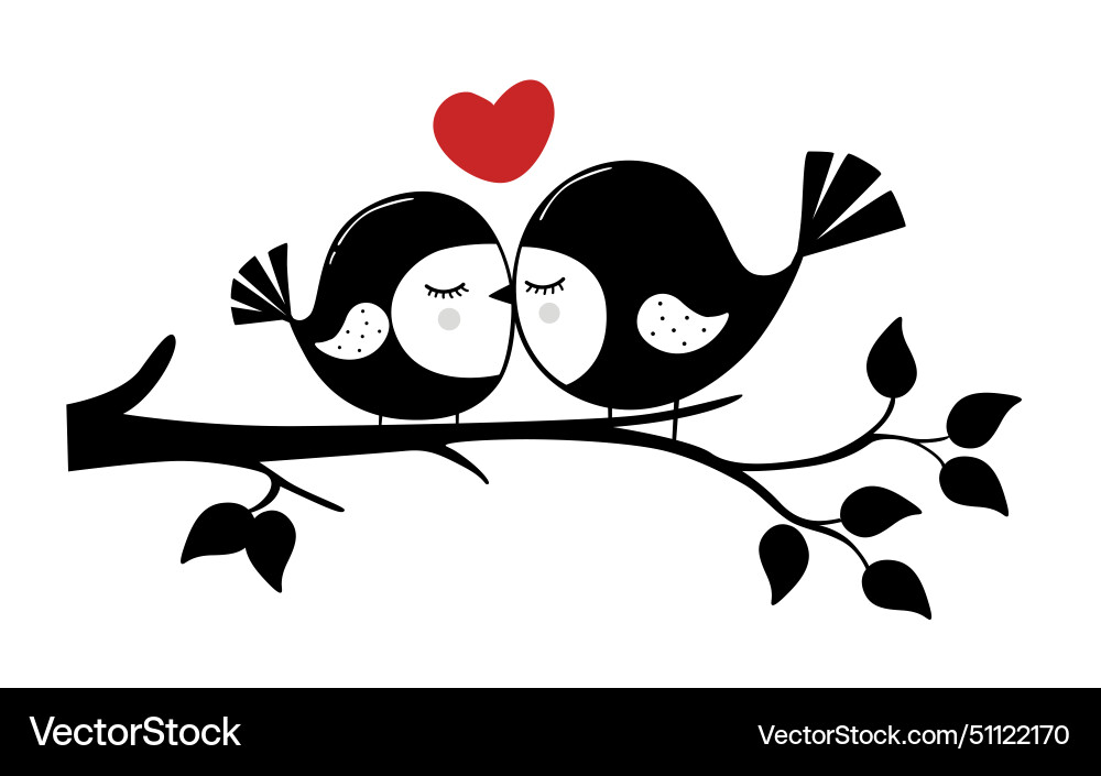 Cute bird couple design romantic icon Royalty Free Vector