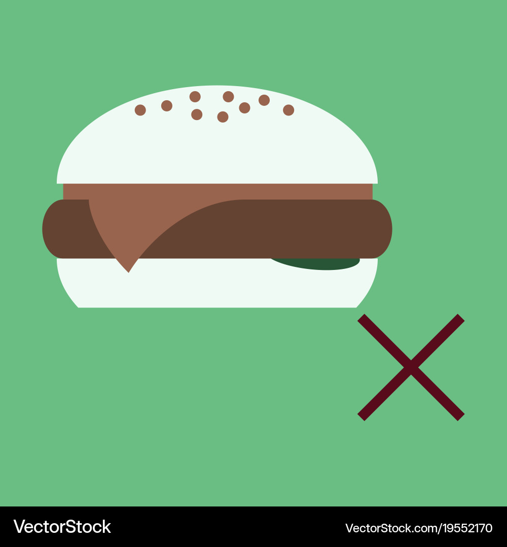 Flat hamburger classic burger american Royalty Free Vector