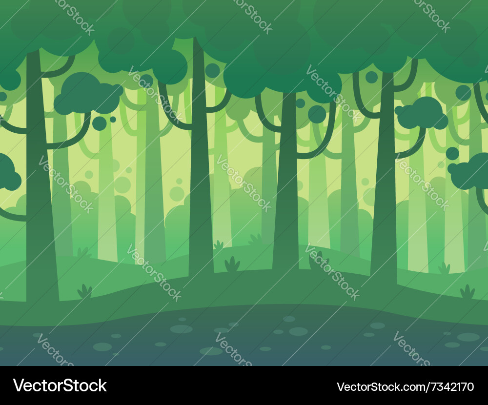 Game seamless horizontal forest background Vector Image
