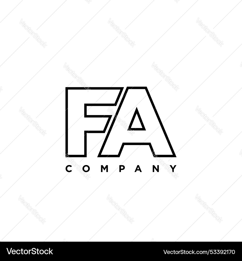 Letter f and a fa logo design template minimal Vector Image
