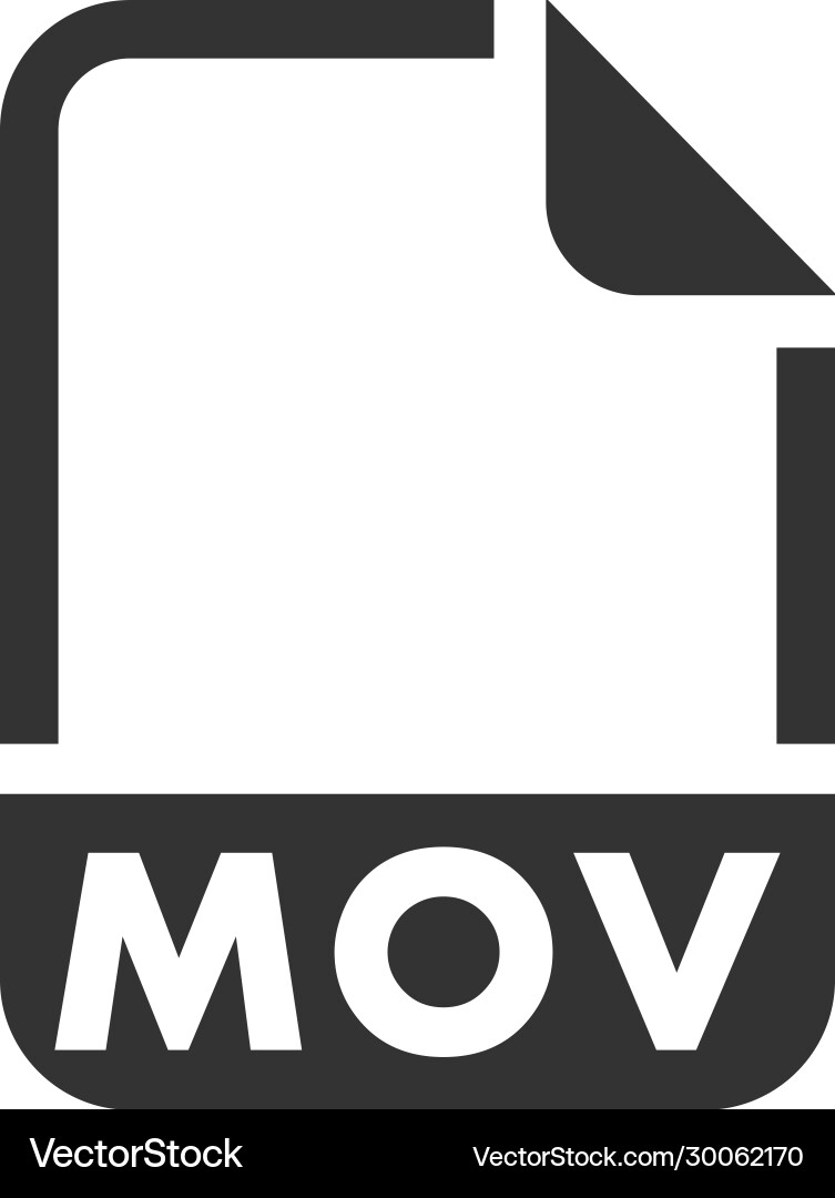 Mov file format icon Royalty Free Vector Image