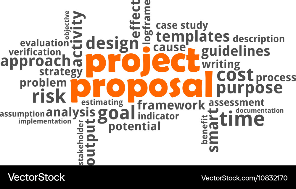 Word cloud project proposal Royalty Free Vector Image