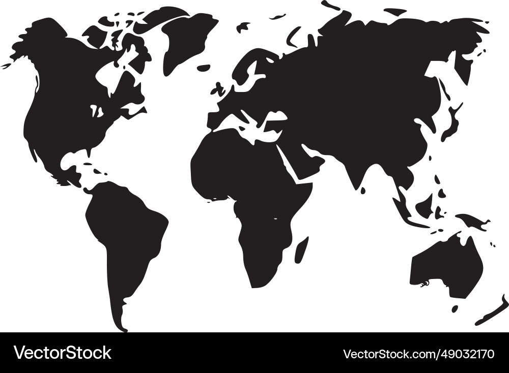 World - minimalist and flat logo Royalty Free Vector Image